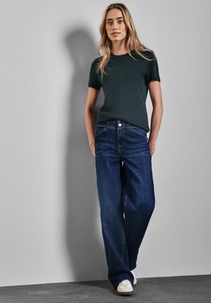 Street One Damen Basic T-Shirt in Unifarbe