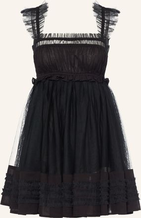 AllSaints Allsaints Kleid Angela Im Materialmix Mit R&uuml;schen schwarz