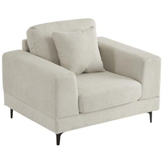 Vente-Unique Vente-unique - Fauteuil en tissu textur&eacute; beige jamolo