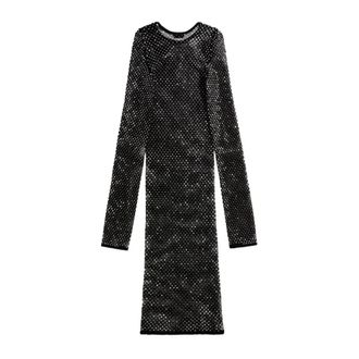 Balenciaga Embellished Long Sleeve Midi Dress - - Dresses - Damen - Schwarzk - M