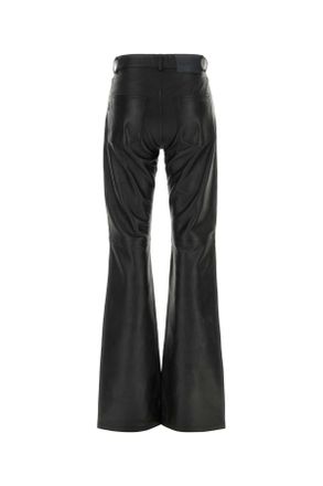 Haikure Womens Back Leather Pant Black Exterior: Lamb Jean