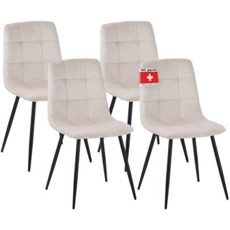 Albatros-Moebel Esszimmerst&uuml;hle 4er Set bora Beige - Komfortabler Polsterstuhl f&uuml;r Modernes und Stilvolles Design am Esstisch - K&uuml;chenstuhl oder Stuhl Esszimmer mit