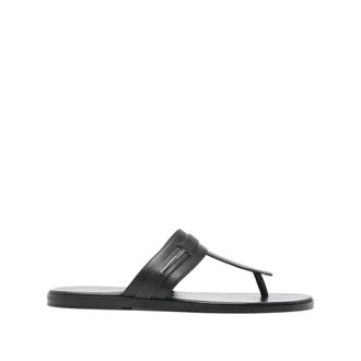 Tom Ford Homme, Chaussures, Noir, Taille: 42 EU Sandale en T en cuir lisse