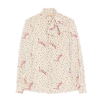 Valentino Polka Dot Schleifenbluse - - Blouses & Shirts - Damen - Beige - S