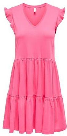 Only Cap Sleev Fril Dress Onlmay JRS Noos Robe à Manches Courtes, Camellia Rose, M Femmes
