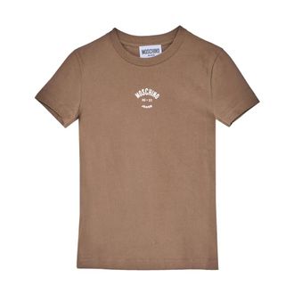 Moschino Femme, Tops, Brun, Taille: 36 FR T-shirt Logo Nuovo