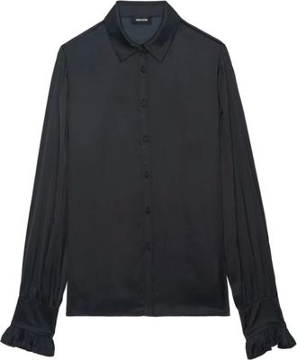 Zadig&Voltaire Femme, Blouses et Chemises, Noir, Taille: 42 FR Top Satin Élégant