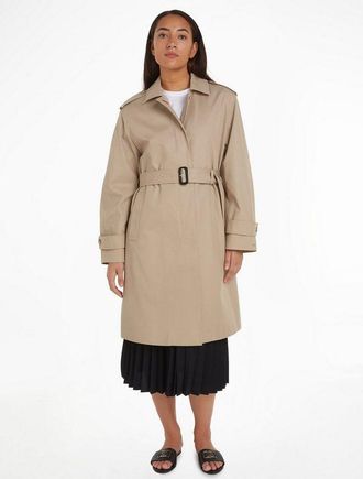 Tommy Hilfiger Trenchcoat COTTON SB BELTED COAT mit geknöpften Schulterträgern