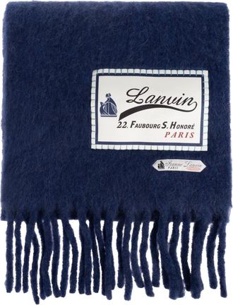 Lanvin Homme, Accessoires, Bleu, Taille: ONE Size Fringed Scarf