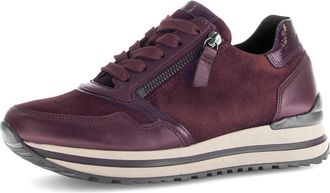 Gabor Damen Low-Top Sneaker, Frauen Halbschuhe,Komfortable Mehrweite (H),Turnschuhe,Laufschuhe,Freizeit,sportlich,Merlot Kombi,37.5 EU / 4.5 UK