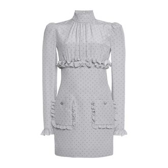 Alessandra Rich Minikleid mit R&uuml;schendetails - - Dresses - Damen - Grau - S
