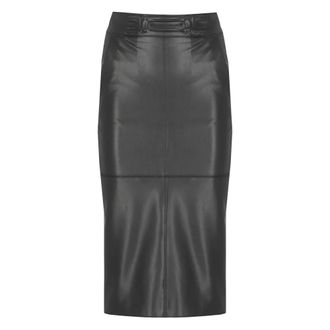 Elisabetta Franchi Femme, Jupes, Noir, Taille: 38 FR Skirt with Embossed Logo
