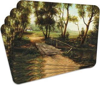 MG Design Set aus 4 Kork-Platzsets - Autumn - 30 x 40 cm - hitzebest&auml;ndig & abwischbar, mit Korkr&uuml;ckseite