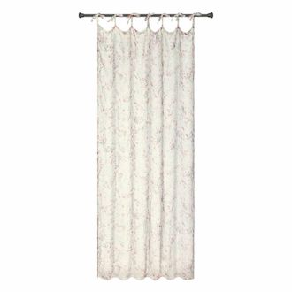 Loberon Gardine Dulciette, Pastellfarbene Bl&uuml;tenmotive, Romantisches Flair, Praktische Bindeb&auml;nder, Sichtschutz, Vorhang, Fensterdekoration, Leinen, bunt