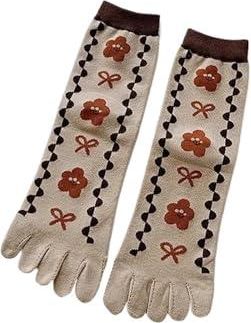 Generico Chaussettes &agrave; doigts divis&eacute;es &agrave; cinq doigts, chaussettes de printemps l&eacute;g&egrave;res pour femmes (2 paires), Color12, Taille Unique