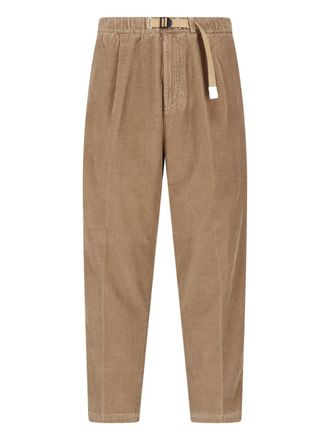 White Sand Corduroy Belted Trousers