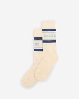 Isabel Marant Chaussettes Dona - Femme - &Eacute;cru Et Bleu - - Isabel Marant