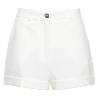 Elisabetta Franchi Belt Logo Button Shorts - - Shorts - Damen - Wei&szlig; - M