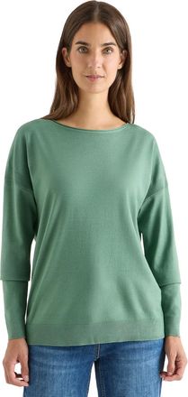 Cecil Damen 3015530 Pullover mit Strukturdetail, Highland Green Melange, Small