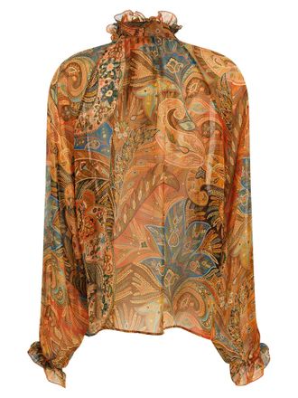 Etro Womens Multicolor Silk Blouse