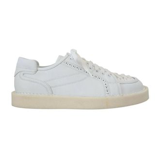 Dolce & Gabbana Wei&szlig;e Leder Low Top Sneakers - - Shoes - Herren - Wei&szlig; - 40 EU