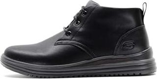 Skechers 204670 BLK, Basket Homme, Black Leather, 42.5 EU