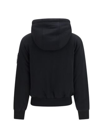 Moose Knuckles Womens Hooded Jacket Bunny Black Black-Black Outer: Cotton Sweatshirts Black/black Sweater