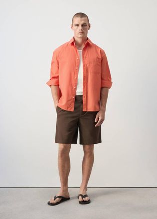 Mango Chemise relaxed fit 100 % coton jaune pastel - Homme - XXL - MANGO MAN