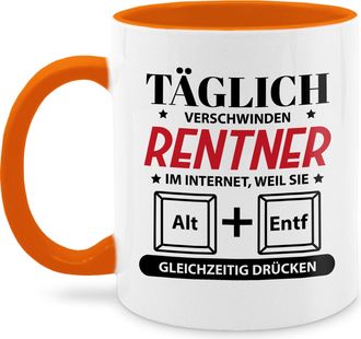 Shirtracer Tasse Tassen 325ml - T&auml;glich verschwinden Rentner im Internet - 325 ml - Orange - rente geschenk rentnertasse retirement pc teetasse lustige geschenke