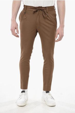 Paolo Pecora BRERA Viscose-Blend Trousers with Drawstring Waist size 44