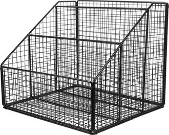 TOPBATHY Schwarzer Mittlerer Buchorganizer mit Mehreren Stabiles Leichtes Desktop Regal f&uuml;r B&uuml;rodateien und Zeitschriften rutschfest und Platzsparend f&uuml;r Arbei