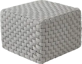 Beliani Pouf dExt&eacute;rieur Tiss&eacute; &agrave; la Main Ottoman de Jardin 50 x 50 cm Mati&egrave;re Synth&eacute;tique Gris Nalli