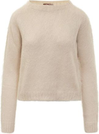 Max Mara Femme, Pulls, Beige, Taille: 42 FR Pulls &agrave; col rond