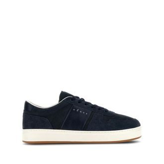 Hogan Homme, Chaussures, Bleu, Taille: 45 EU Baskets en daim bleu avec &eacute;cusson logo