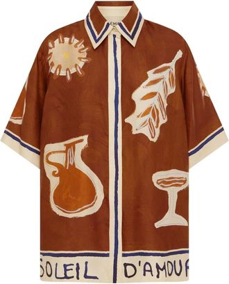 Alemais Femme, Blouses et Chemises, Rouge, Taille: 38 FR Soleil DAmour Silk Shirt