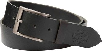Camp David G&uuml;rtel aus Leder mit Logo-Pr&auml;gung