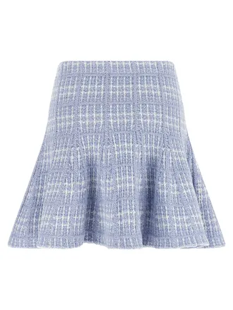 Self Portrait Womens Blue Cotton Long Skirt