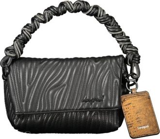 Desigual Texturierte Schultertasche mit geflochtenem Henkel - - Bags - Damen - Schwarzk - ONE SIZE