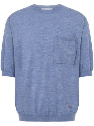 Moschino t-shirt en maille fine - Bleu