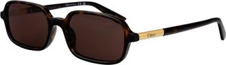 Chlo&eacute; Femme, Accessoires, Brun, Taille: 53 MM Lunettes de soleil rectangulaires