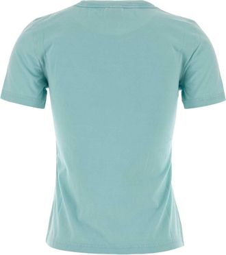 Chlo&eacute; Floral Logo-Print Cotton T-Shirt - Turquoise