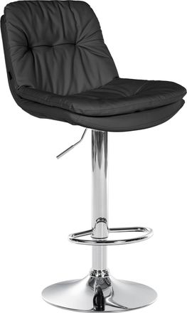 Clp Barhocker Laurel mit Kunstlederbezug I Barstuhl höhenverstellbar und drehbar I gepolsterter Tresenhocker mit Fußstütze und Rückenlehne, Farbe:schwarz,