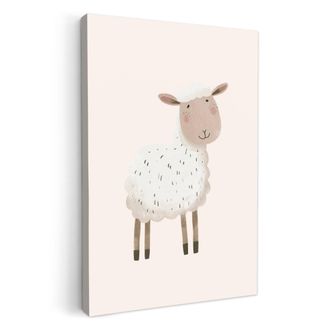 MuchoWow © Bilder 40x60 cm Kinderzimmer Deko Modern Wandbild Kunstdruck auf Leinwand Bild Schlafzimmer über Bett Room Decor Geschenke Schaf - Bauernhoftiere - 
