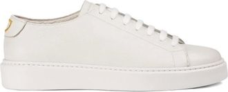 Doucal's Homme, Chaussures, Blanc, Taille: 41 1/2 EU Tumbled Leather Baskets