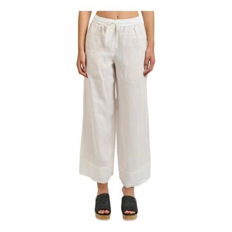 Tommy Hilfiger Femme, Pantalons, Blanc, Taille: 38 FR Relaxed Linen Pull-On Pant