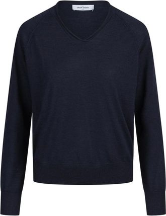 Gran Sasso Pull &agrave; col en V - Femme - Pulls - Bleu - Taille: 40 FR