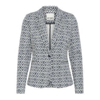 Ichi Eclipse Ikat Tile Blazer Jacke - - Jackets - Damen - Grau - M