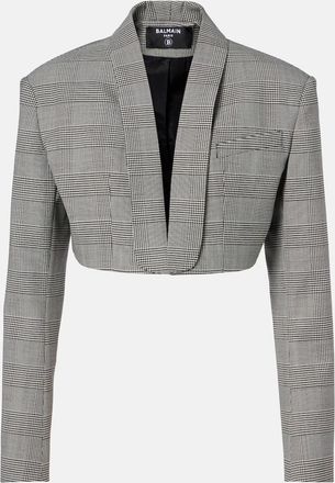Balmain Cropped-Blazer aus einem Wollgemisch