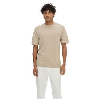 Selected SELETED HOMME Slhberg Linen Ss Knit Tee Noos