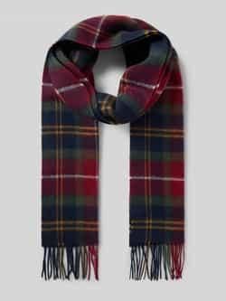 Barbour Schal aus Woll-Kaschmir-Mix mit Tartan-Muster und Fransen